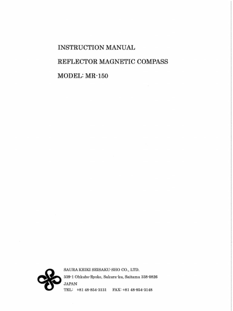 Magnetic Compass SAURA MR-150 Manual | PDF
