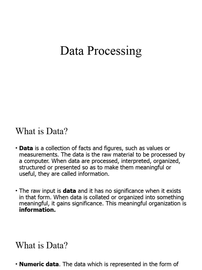 Data Processing | PDF | Input/Output | Computer Data Storage