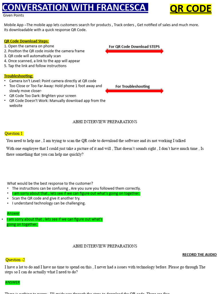 Customer Conversation (Fransesca) | PDF | Qr Code | Mobile App