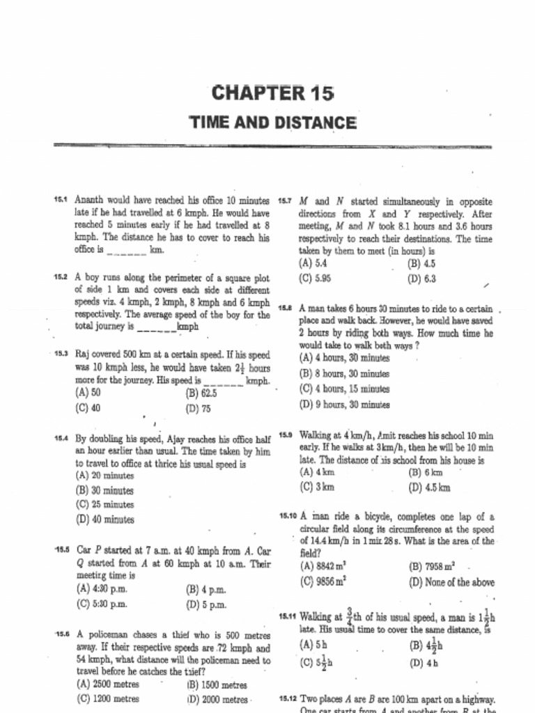 Chapter 15 Timeand Distance | PDF