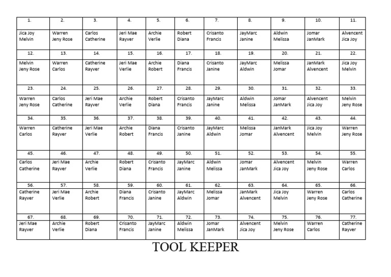 Tool Keeper | PDF