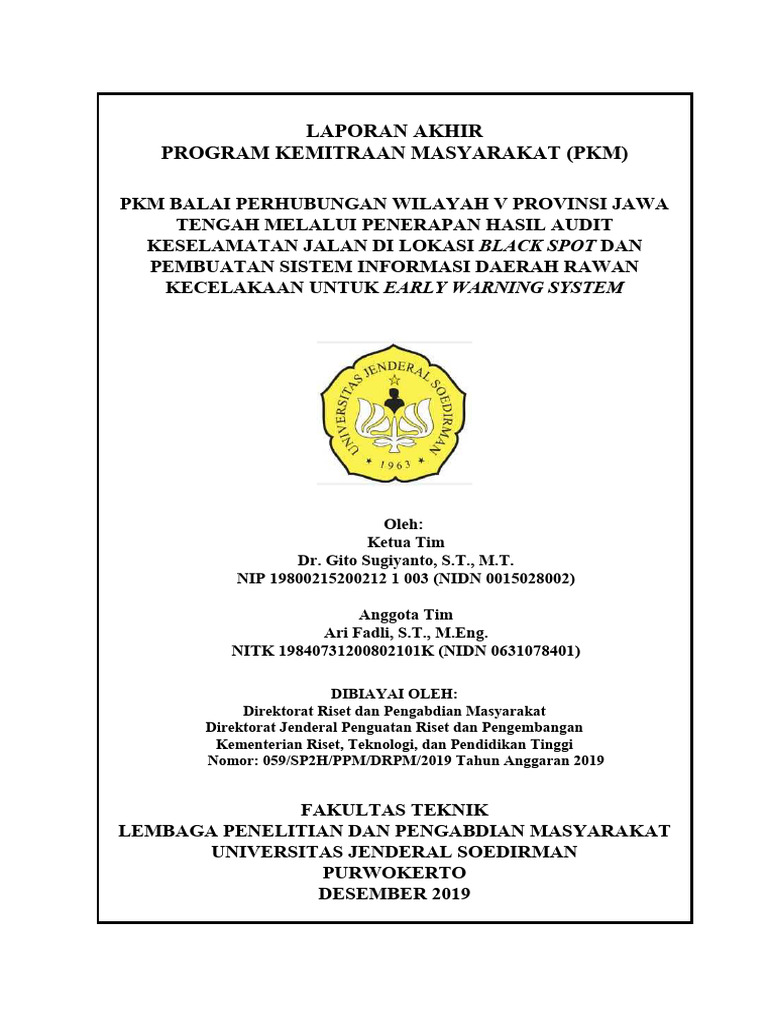 Laporan Akhir DR Gito Sugiyanto S T M T | PDF