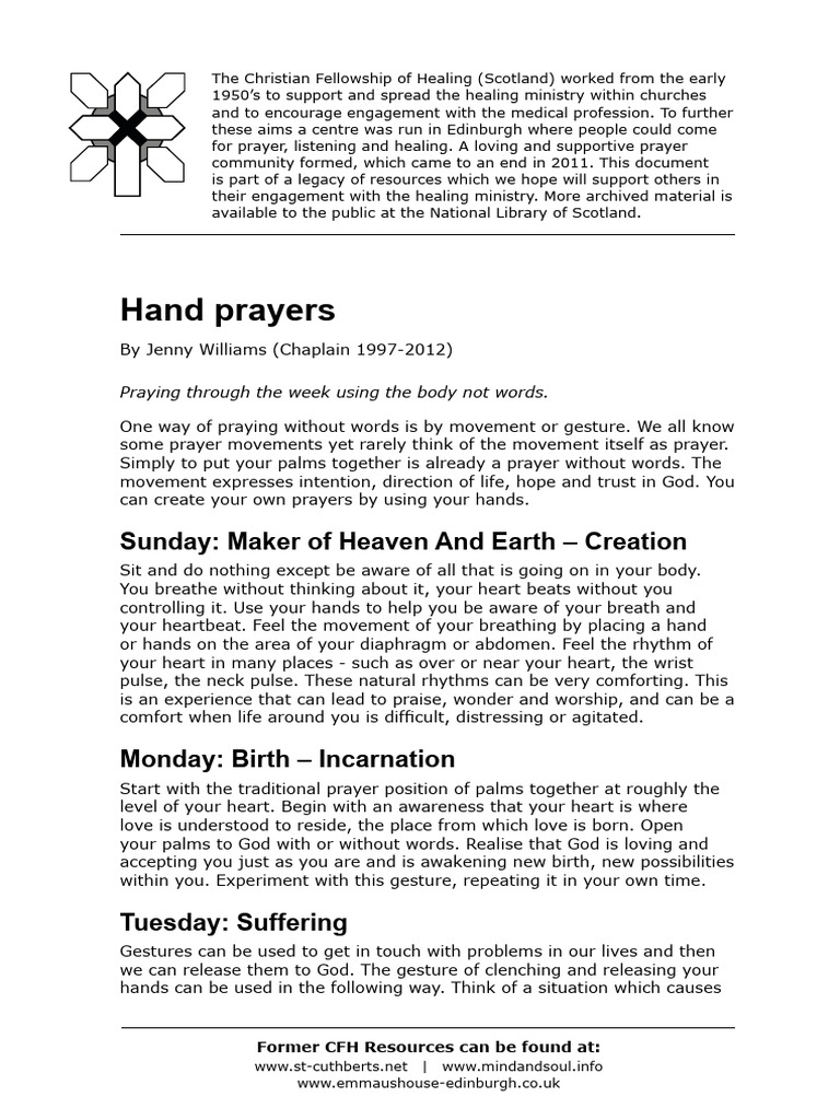 Hand Prayers | PDF | Prayer | Faith Healing
