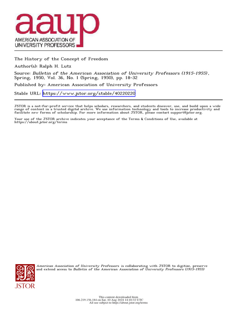 Lutz HistoryConceptFreedom 1950 | PDF | Georg Wilhelm Friedrich Hegel ...