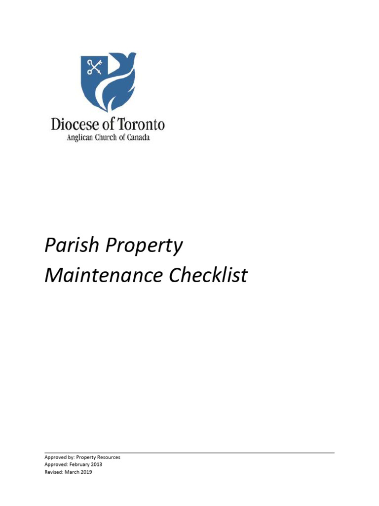Property Maintenance Checklist Template | PDF | Concrete | Roof