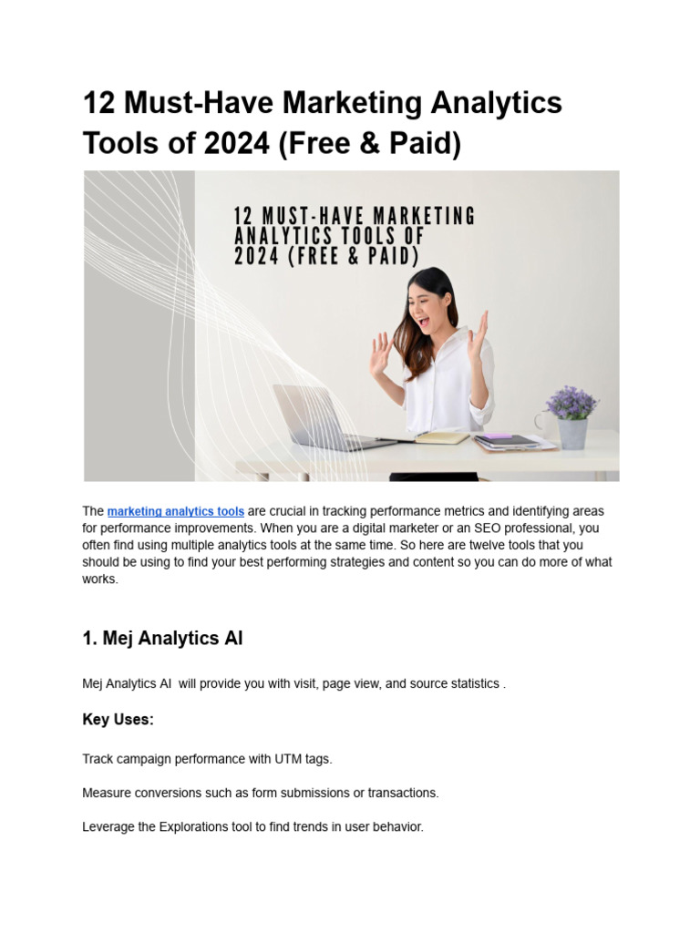 12 Must-Have Marketing Analytics Tools of 2024 (Free & Paid) | PDF | Search Engine Optimization ...