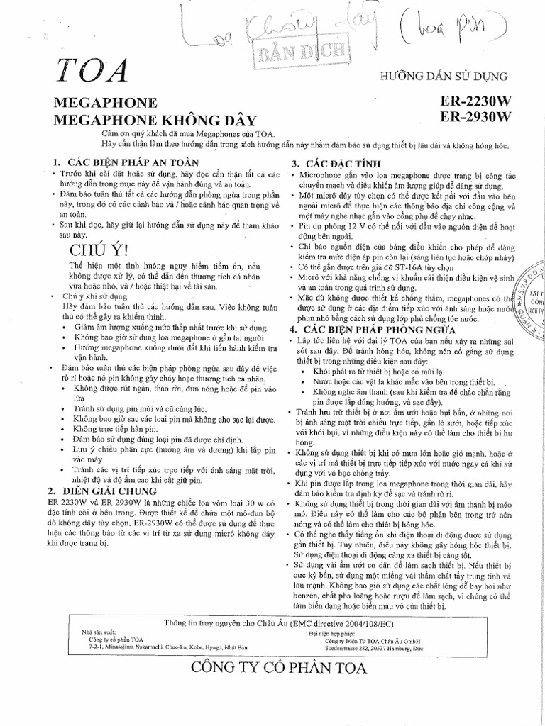 Loa 1 (Các Biện Pháp an Toàn) | PDF