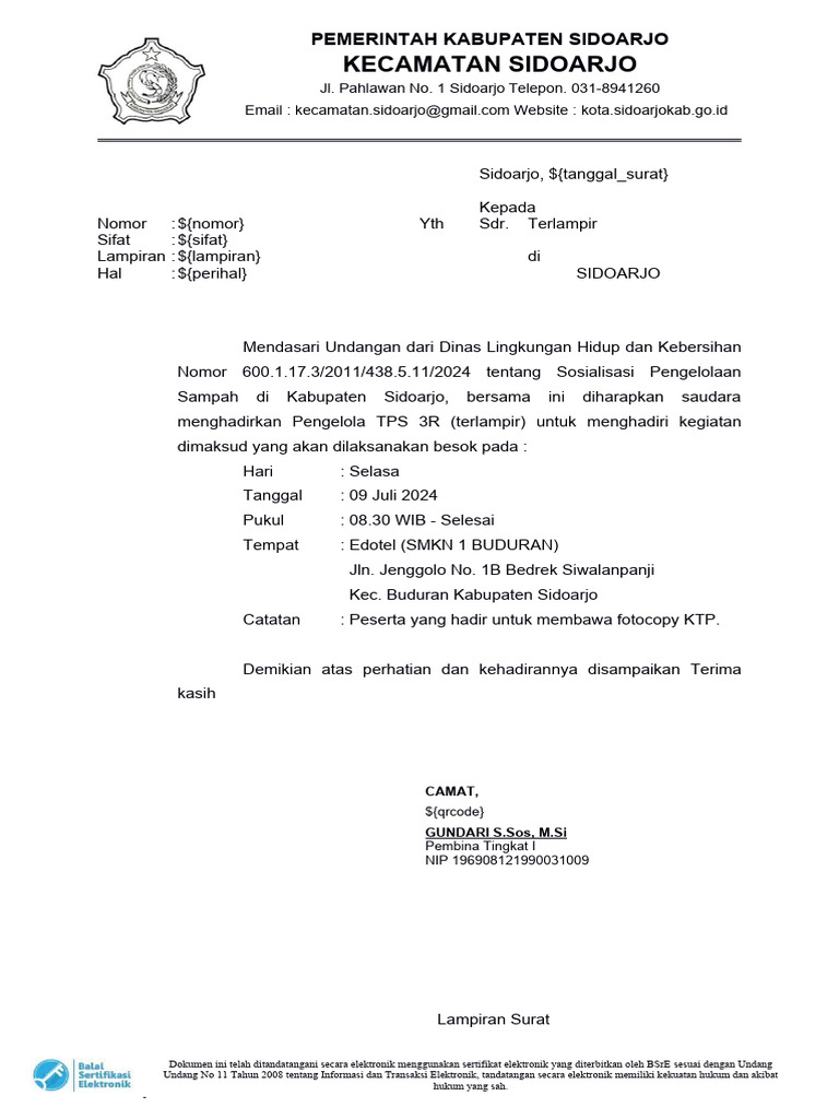 Undangan TPS 3 R | PDF