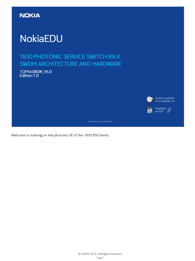 1 - PDF - 1830 Photonic Service Switch R9 | PDF | Wavelength Division Multiplexing | Data ...