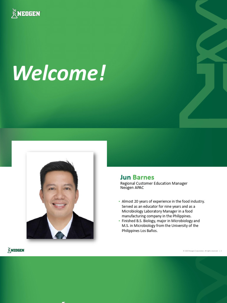 Neogen Corporate PPT-Template - PF40 Based 792024 | PDF | Chemistry