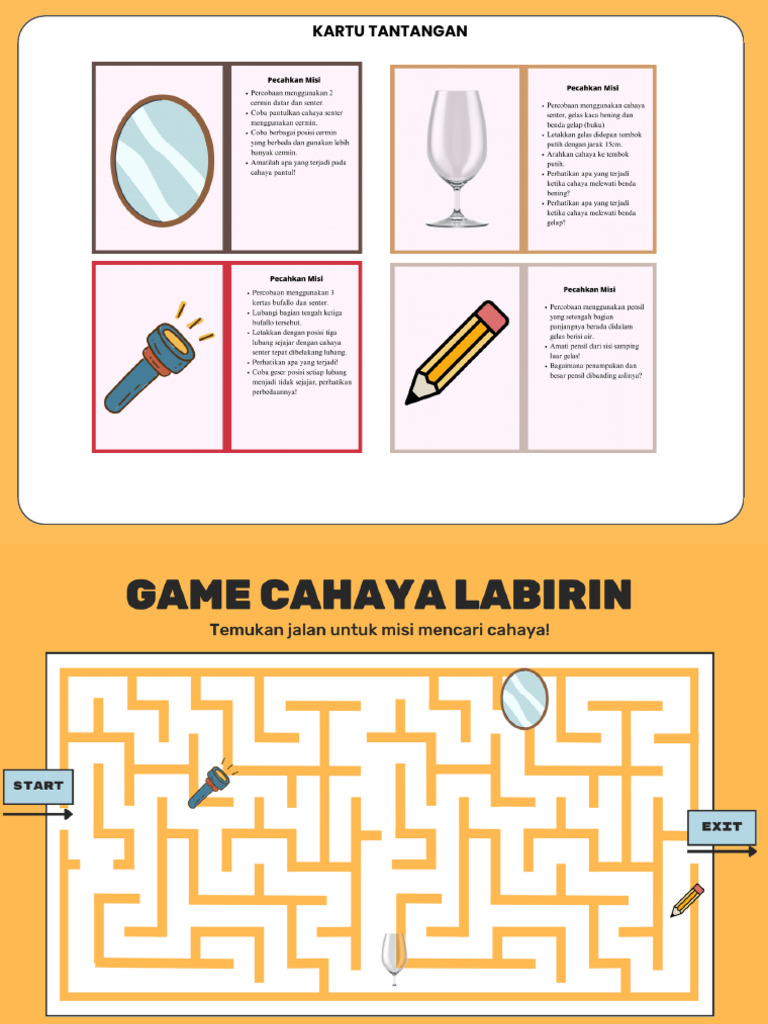 Game Cahaya Labirin (Praktik Sifat Cahaya) | PDF