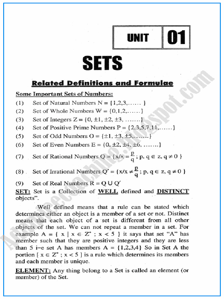 Maths 9&10 Definitions & MCQs | PDF