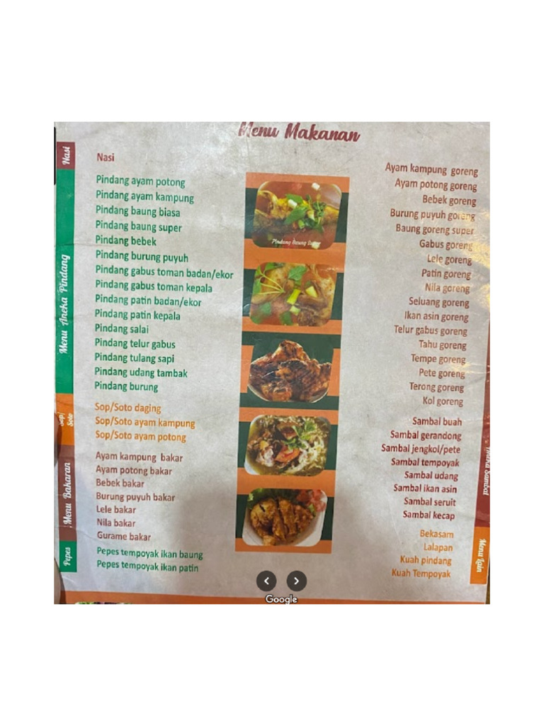 Menu Pindang Umak | PDF
