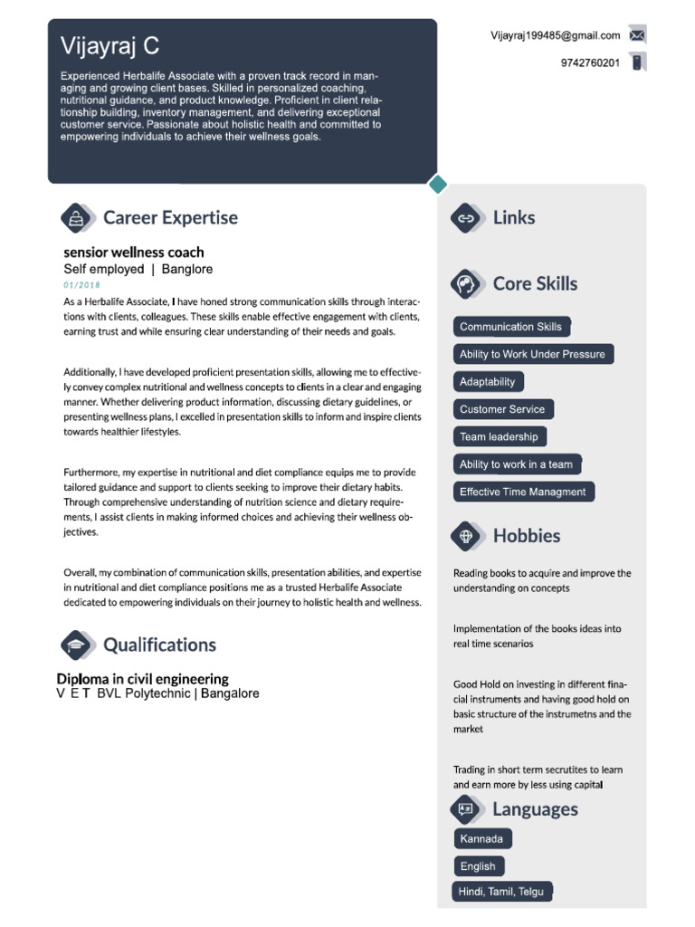 Resume Vijayraj. | PDF