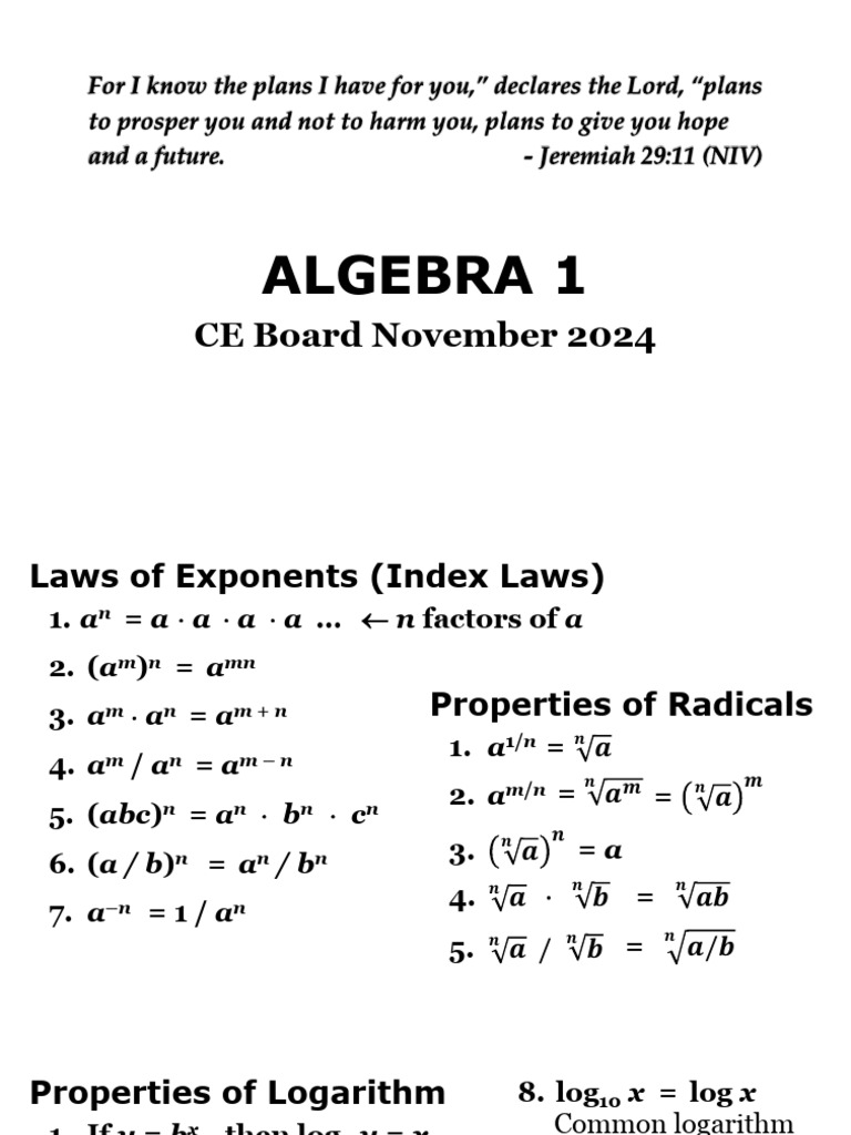 2024 November Algebra 1 | PDF | Quadratic Equation | Arithmetic