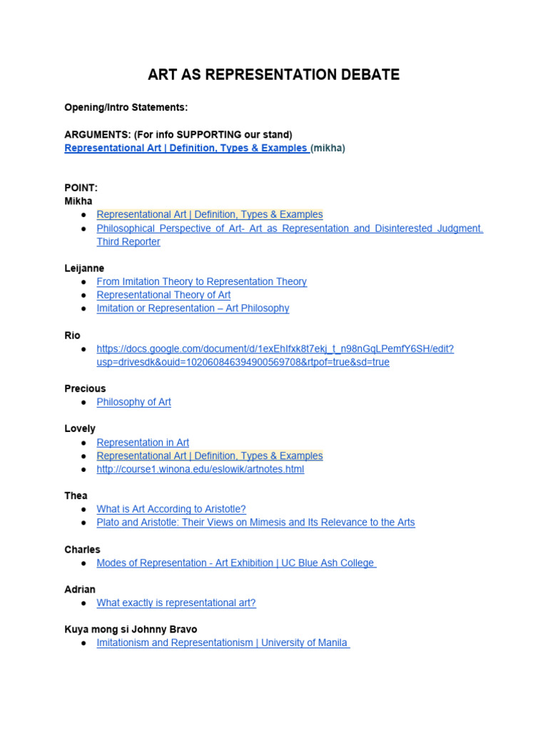 Aristotle's View on Art as Representation | PDF | Representation (Arts ...