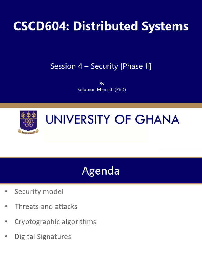 Distributive Systems Lecture Sess. 4 | PDF | Encryption | Cryptography
