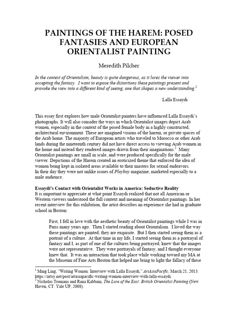 Paintings of The Harem Posed Fantasies and European Orientalist Painting Revised | PDF ...