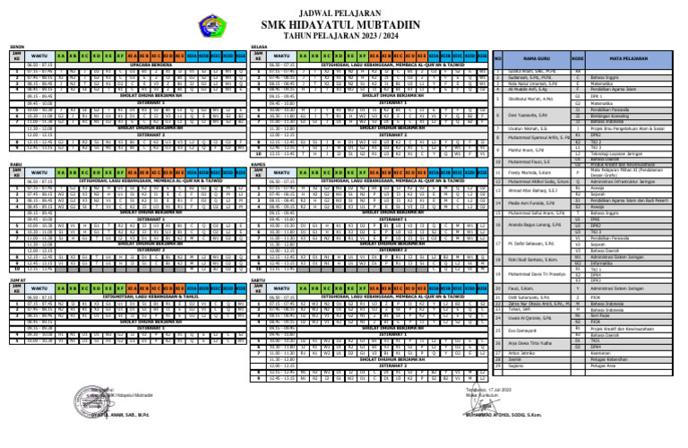 Jadwal Th. 2023-2024 SMT Genap Fix | PDF