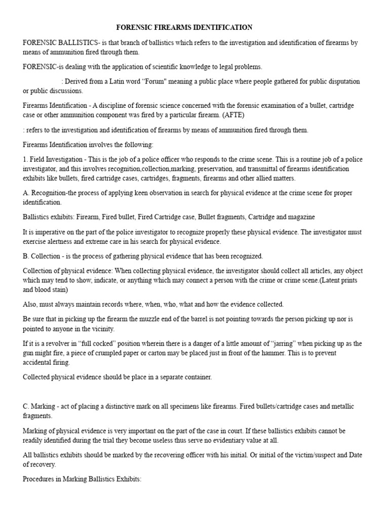 Forensic Firearms Identification | PDF | Gun Barrel | Cartridge (Firearms)