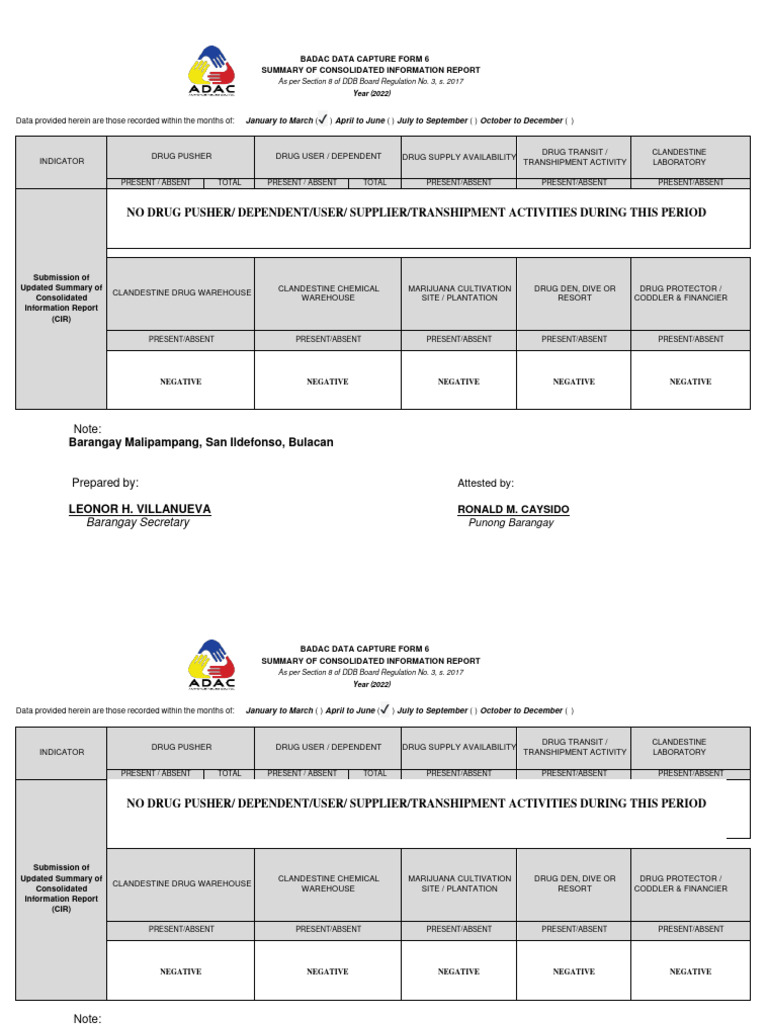 BADAC Consolidated Report 2022 | PDF | Illegal Drug Trade | Drug Policy