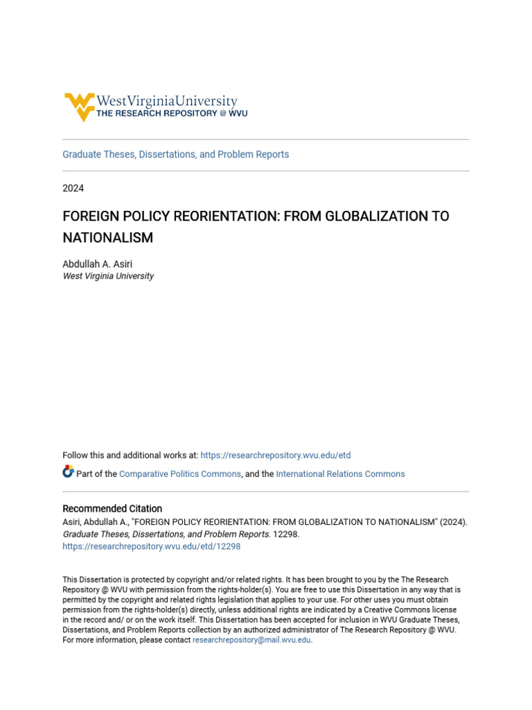 Foreign Policy Reorientation - From Globalization To Nationalism | PDF ...