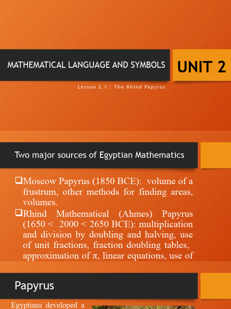 Overview of the Rhind Papyrus | PDF | Mathematics | Ancient Egypt