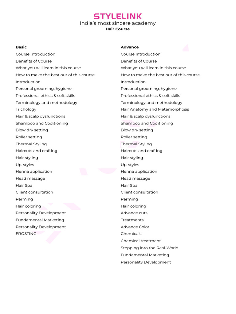 Hair - Basic Vs Advance | PDF