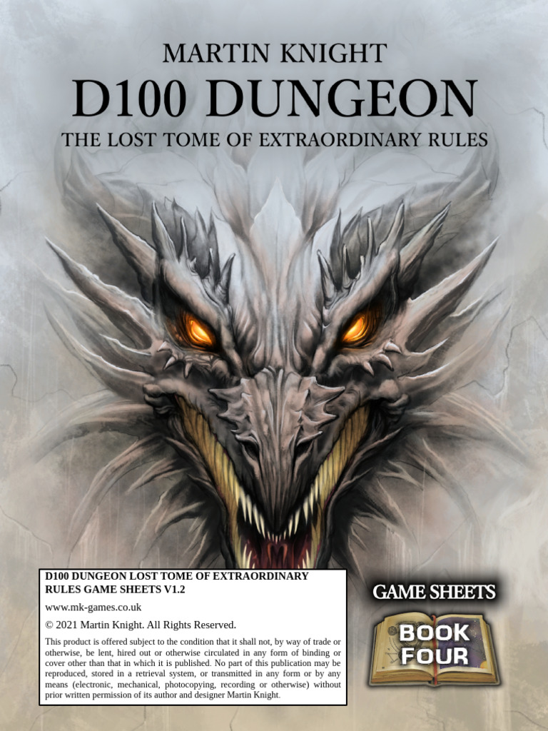 D100 Dungeon Game Sheets V1.2 | PDF