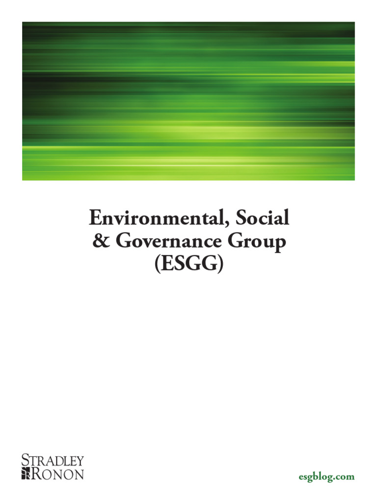 Environmental, Social & Governance Group (ESGG) | PDF | Regulatory Compliance | Governance