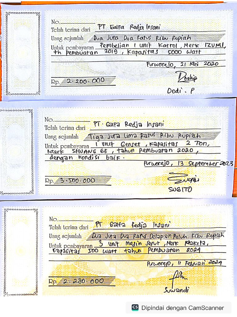 Dokumen Kwitansi | PDF