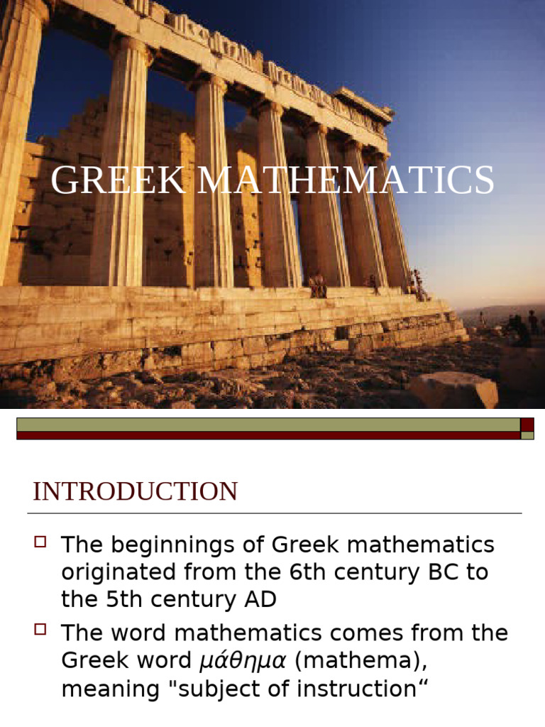 Greek Mathematics | PDF | Euclidean Geometry | Axiom