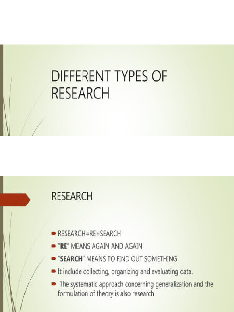 Different Types of Research | PDF