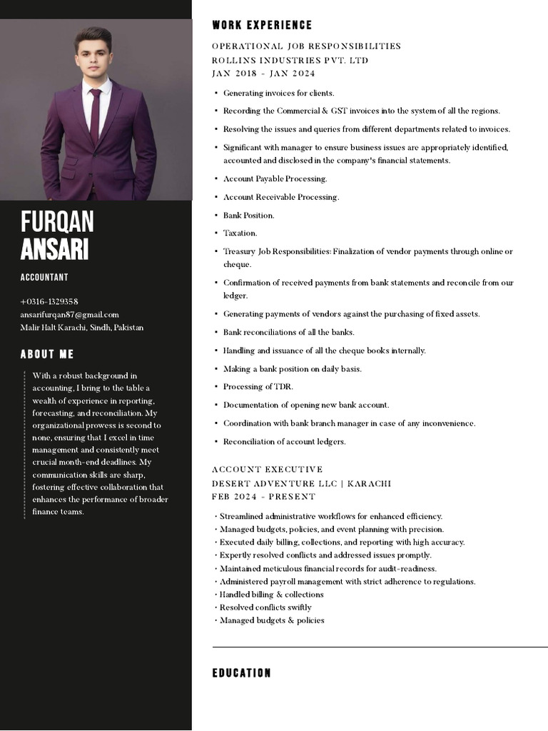 Furqan Ansari: Work Experience | PDF | Accounts Payable | Government Finances
