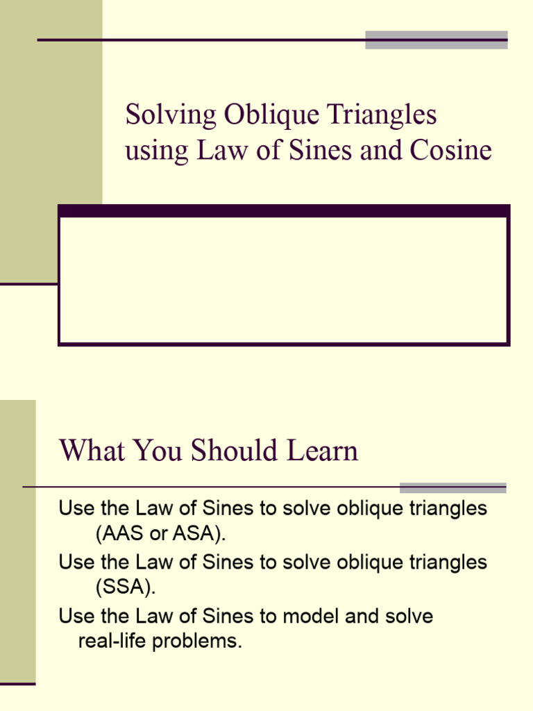 Sine and Cosine Law | PDF | Trigonometric Functions | Triangle