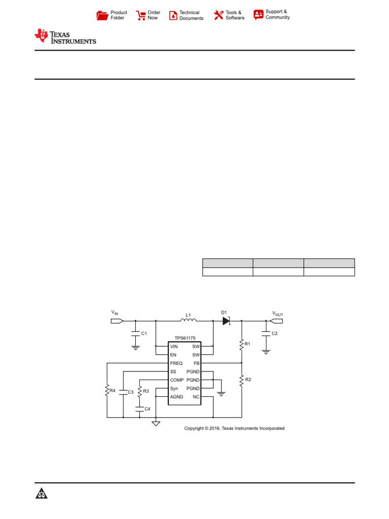 TPS61175 3-A High-Voltage Boost Converter With Soft Start and Programmable Switching Freq | PDF ...