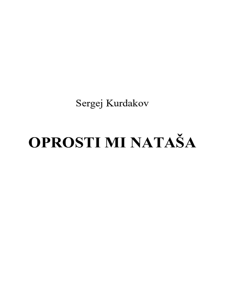 Oprosti Mi Natasa | PDF
