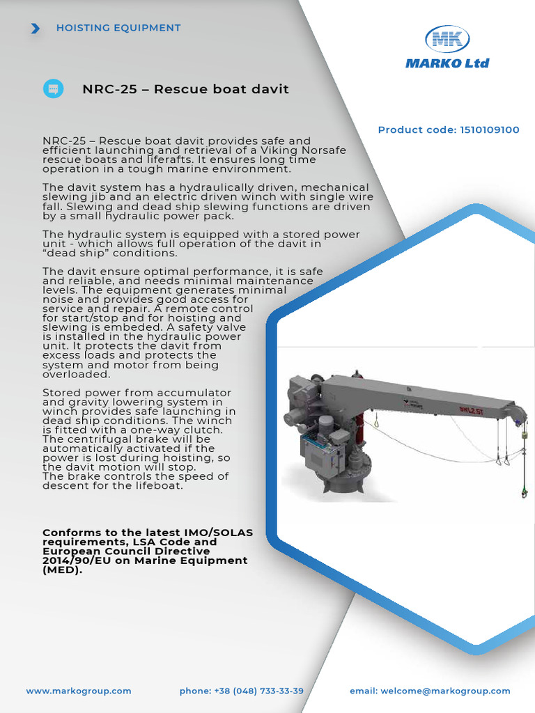 Marine Rescue Davit System | PDF | Manufactured Goods