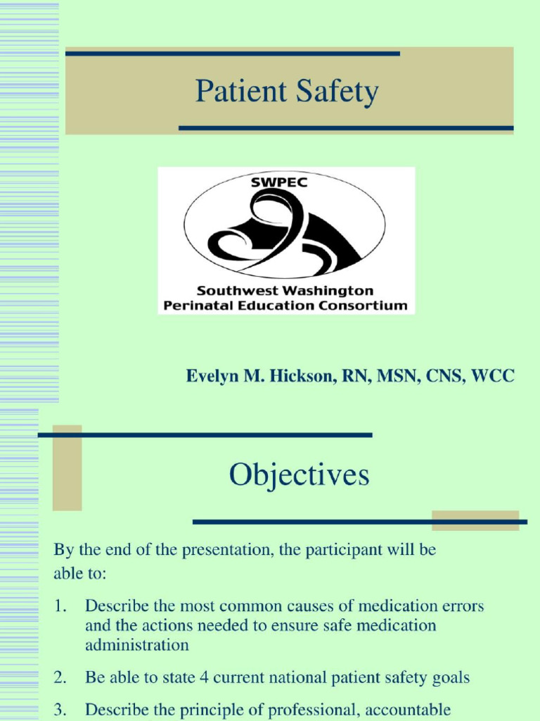 Patient Safety Practice | PDF