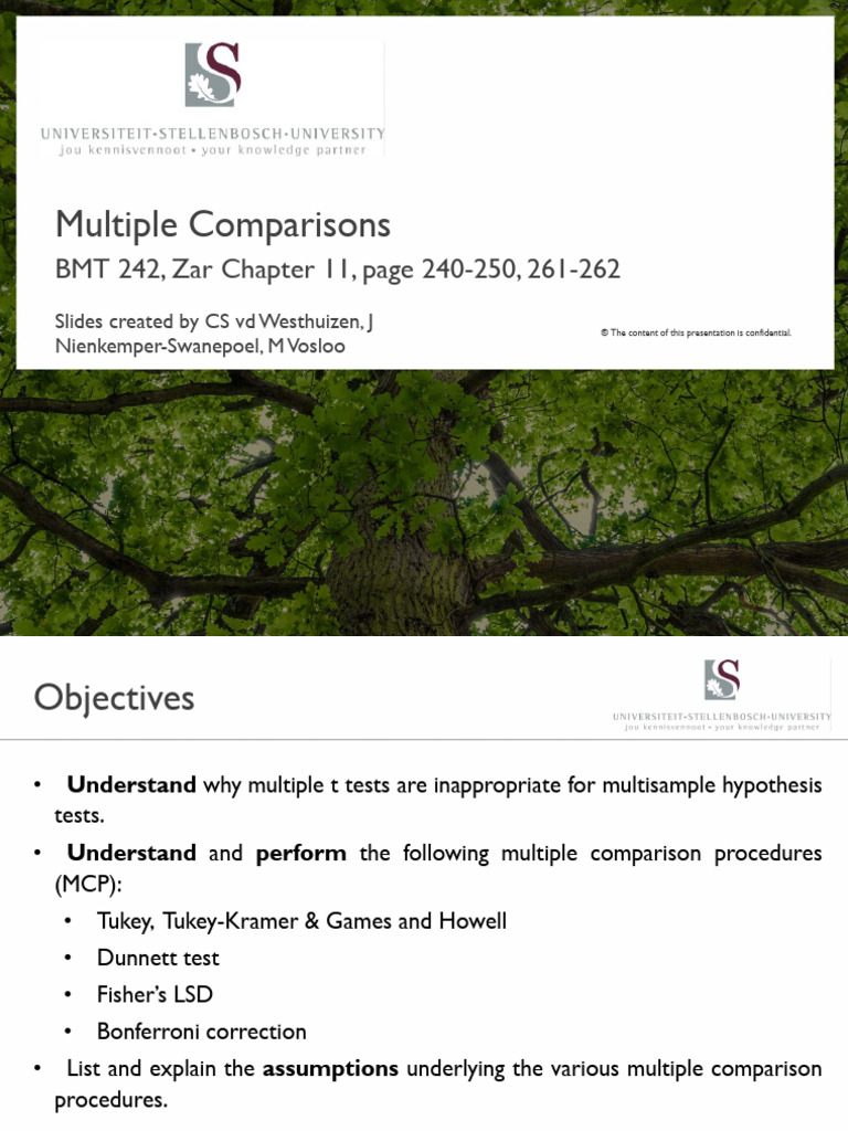 Biometry242 MultipleComparisons | PDF | Analysis Of Variance | Multiple Comparisons Problem