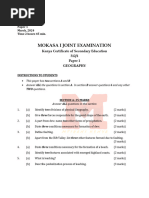 2024 Kcse Geography Paper 1 | PDF