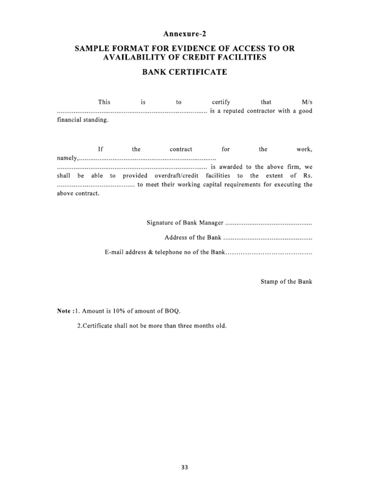 Bank Certificate | PDF