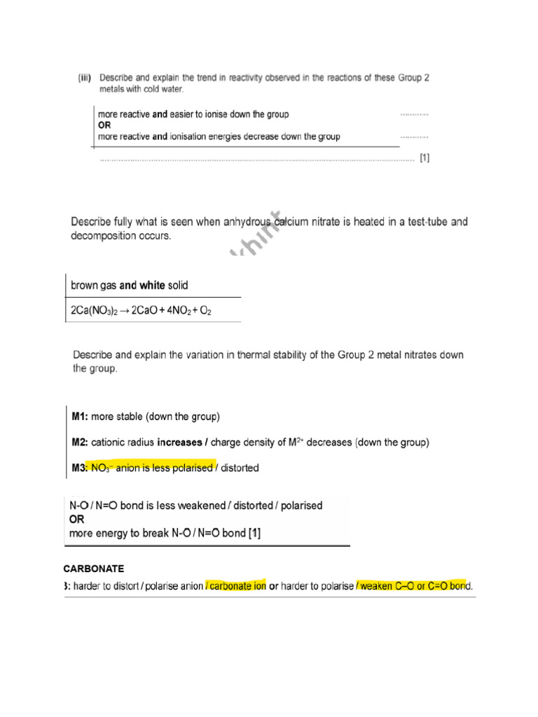 9701 Theory Revision Chem P4 1 | PDF
