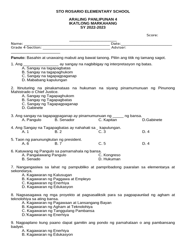 Arpan Reviewer 3rd Quarter | PDF