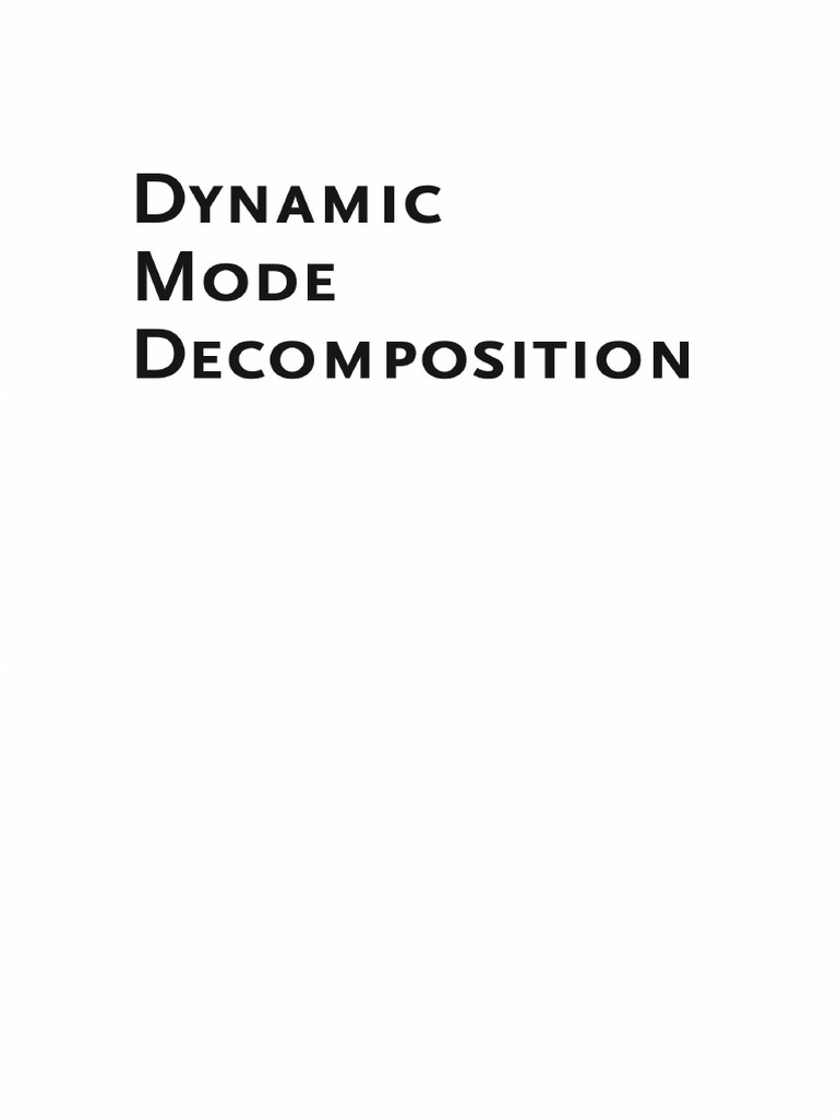 Dynamic Mode Decomposition | PDF