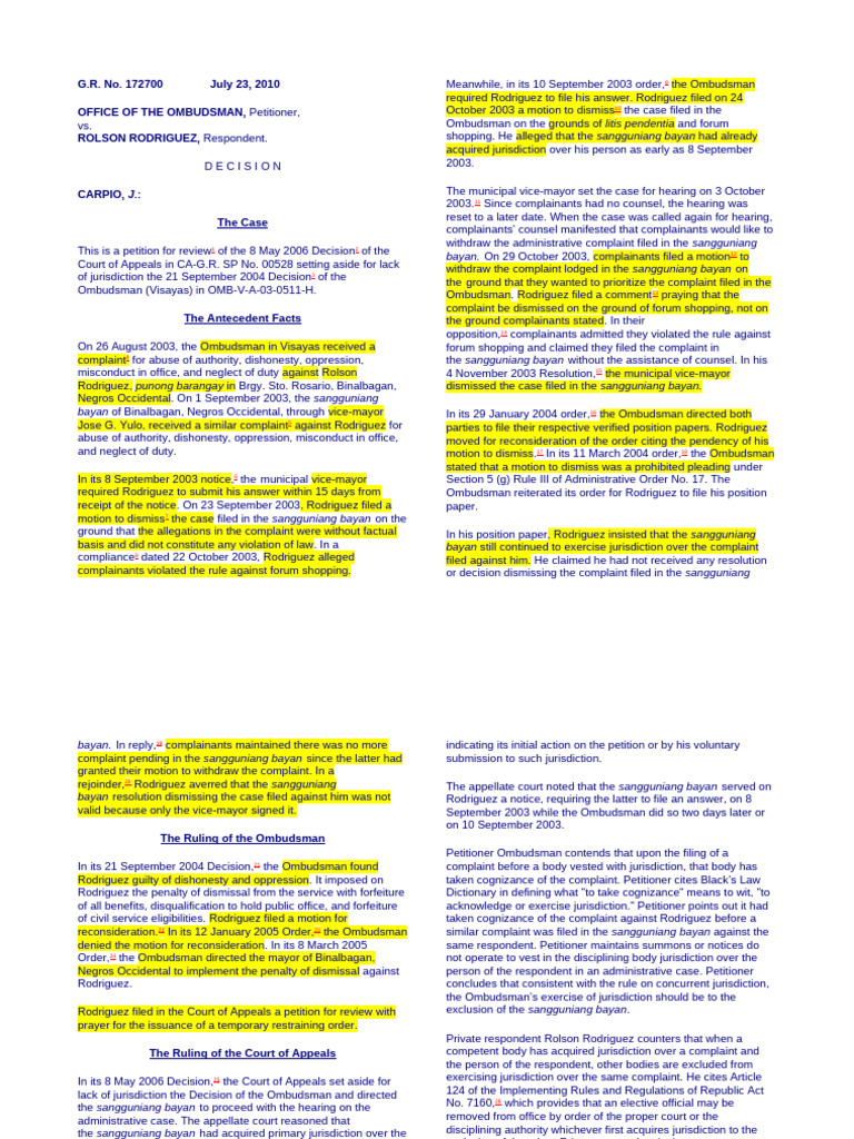 Admin Cases Finals 3 | PDF | Jurisdiction | Complaint