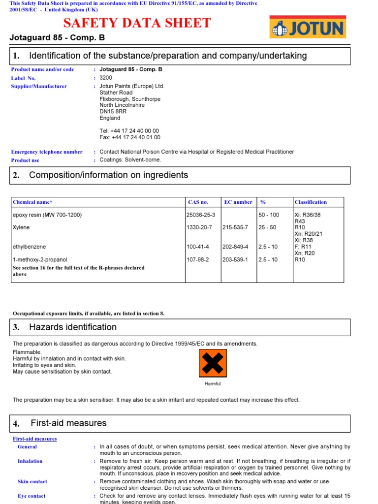 Safety Data Sheet: Identification of the substance/preparation and ...