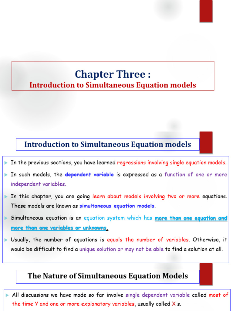 Econometrics II Chapter THREE 2024 | PDF | Endogeneity (Econometrics ...