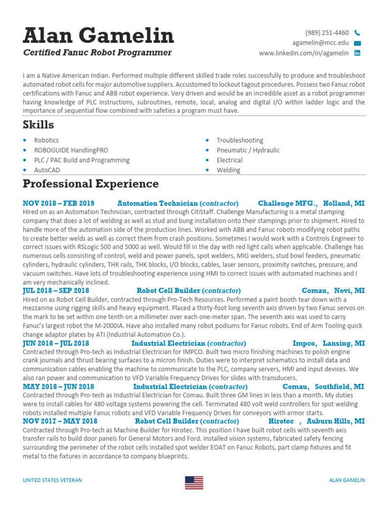 Alan Gamelin 24JUN2019 With Certs | PDF | Automation | Programmable ...