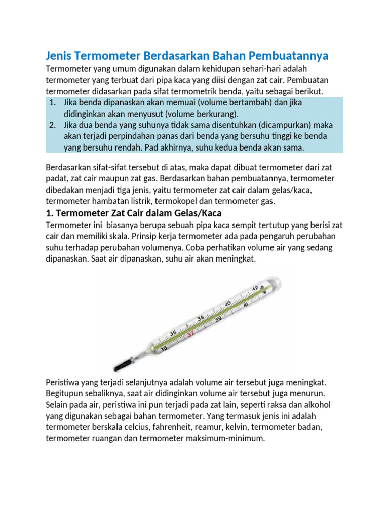 17 Jenis Termometer | PDF